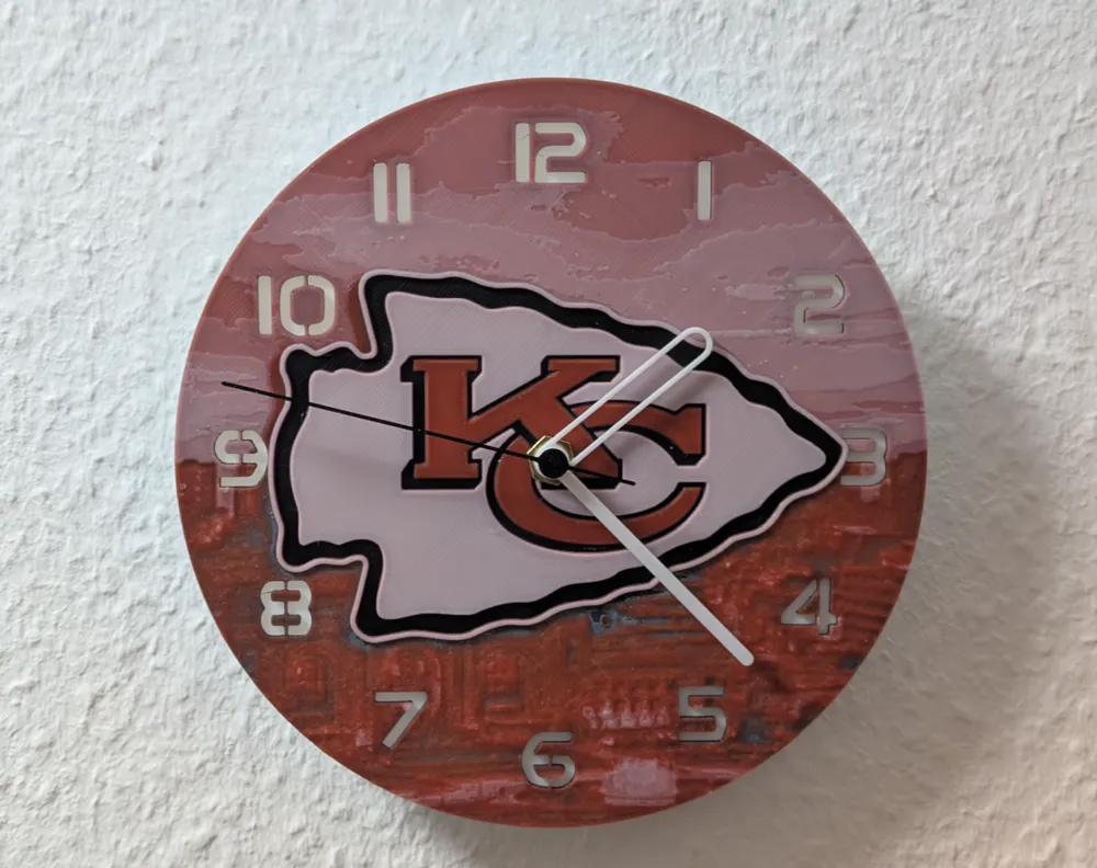 wall / desk clock Kansas City Chiefs Logo by P V - MakerWorld