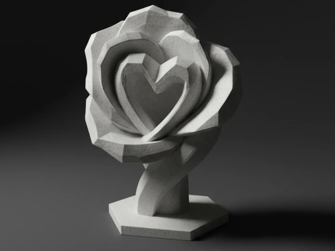 La Rosa Corazón – Flor Eterna Low-Poly - Modelo de impresión 3D ...