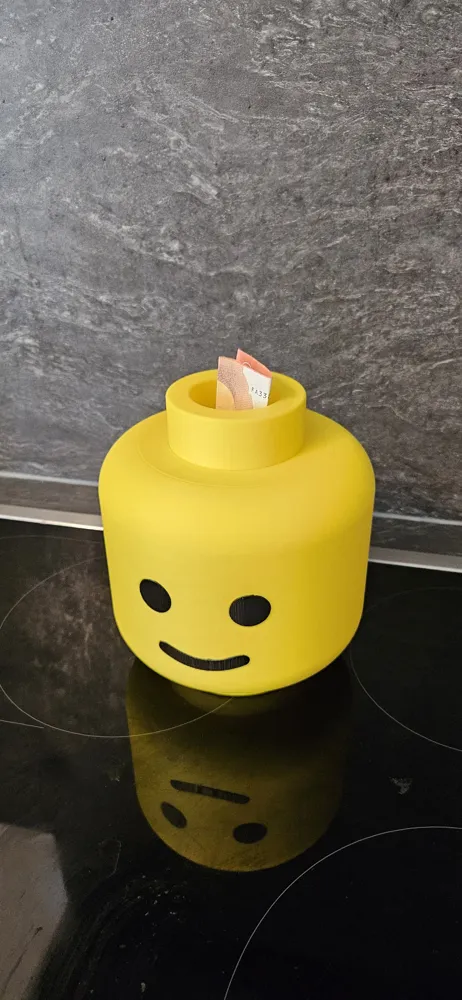 Brick Man Head Piggy Bank Ø153mm, without AMS by da_max MakerWorld ...