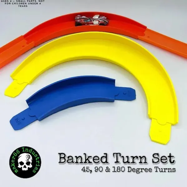 Hot Wheels Track 90° Turn – 10° Banked Curve - Free 3D Print Model ...