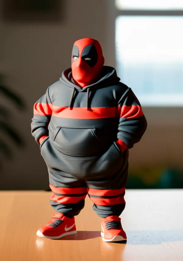 Deadpool fat version 90s track suit - Free 3D Print Model - MakerWorld