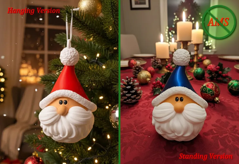 Santa Sphere (Multipart, no AMS) - Free 3D Print Model - MakerWorld