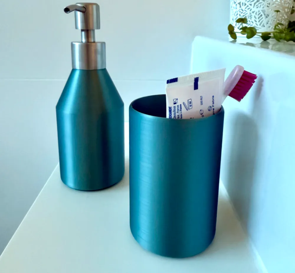Soap Dispenser and Toothpaste Cup by marcel valente - MakerWorld