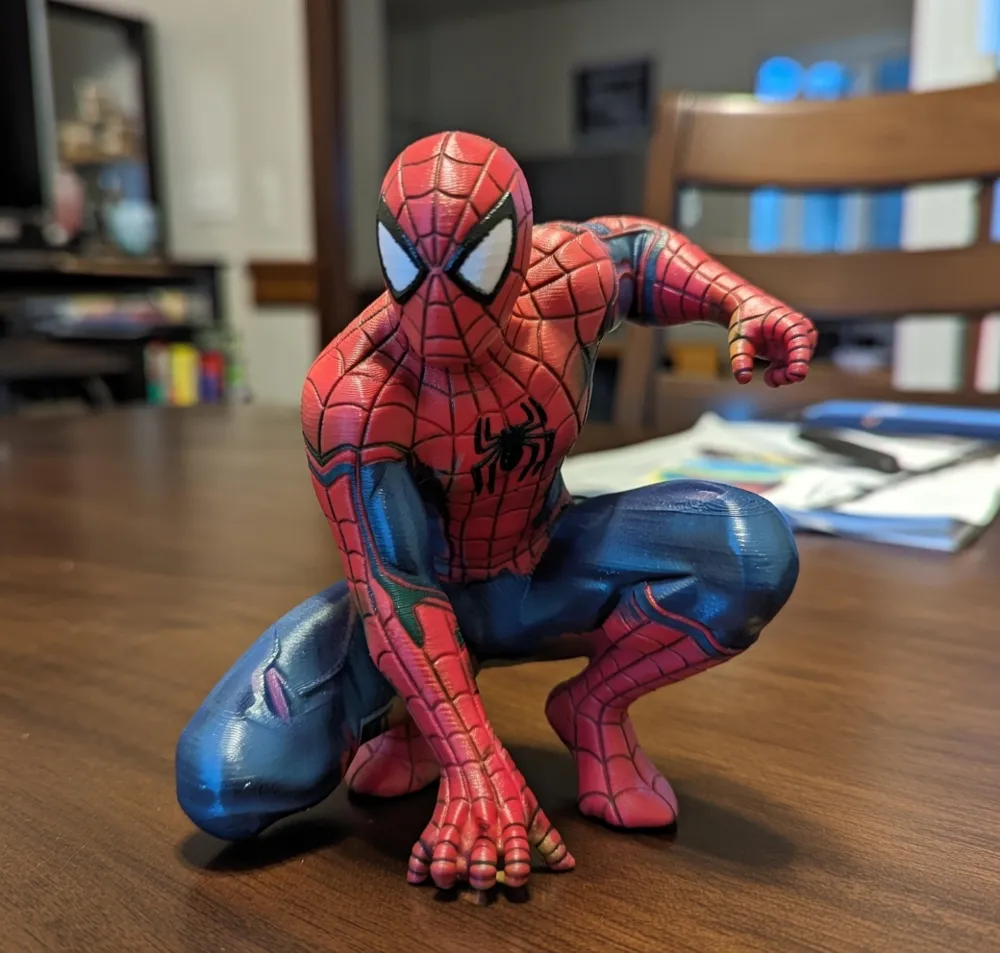 Spider-Man Dynamic Sculpture - Free 3D Print Model - MakerWorld