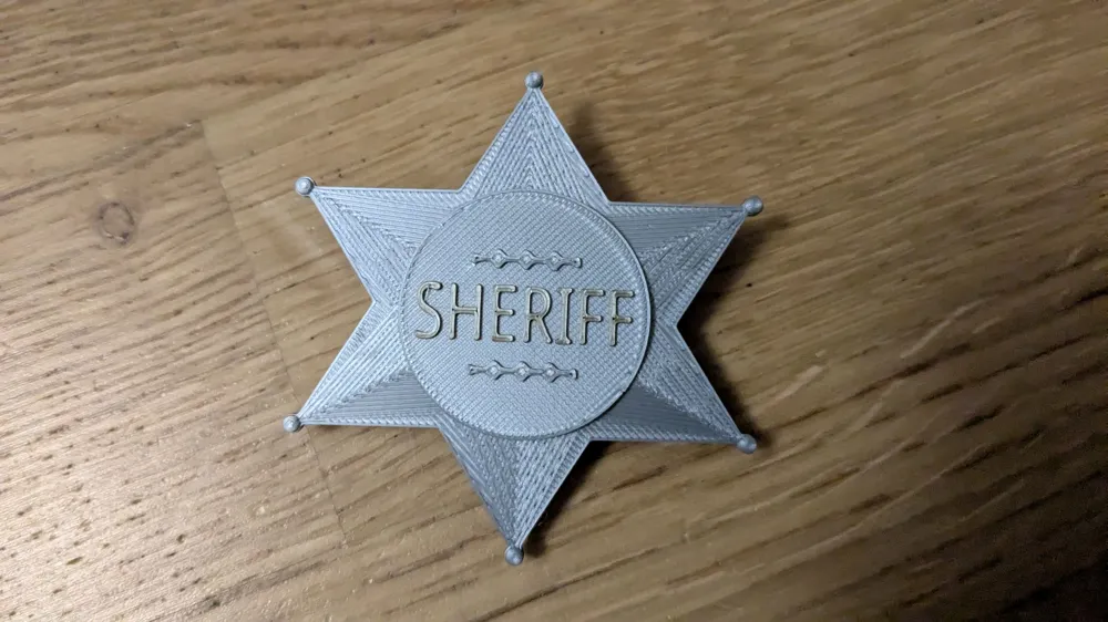 Sheriff Star Badge, also with editable text - Free 3D Print Model ...