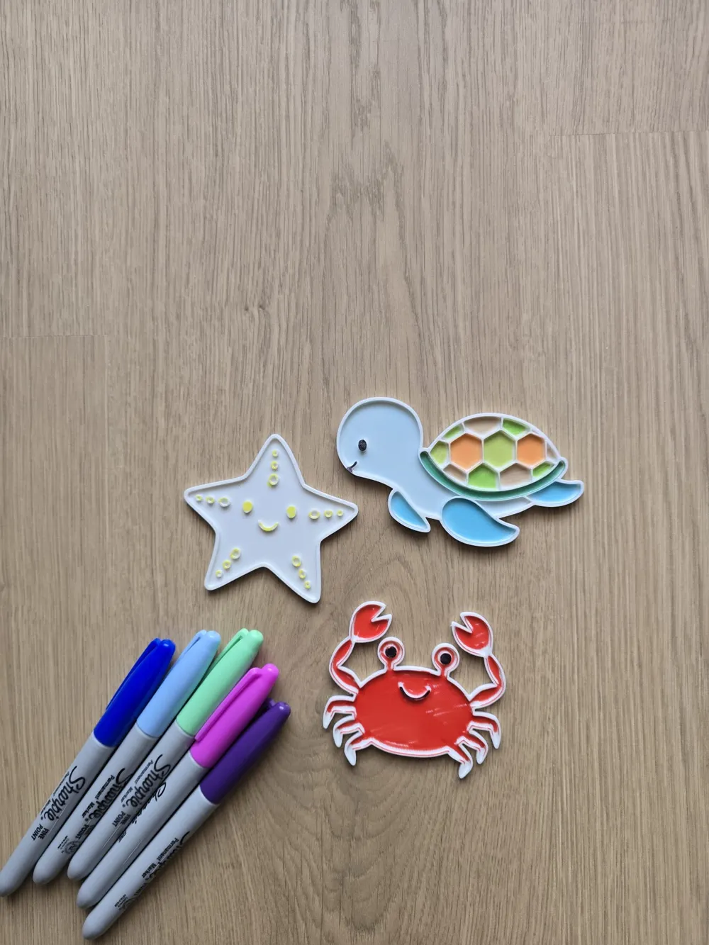 Sea Animal Coloring Color Turtle Crab Star Marker by ...