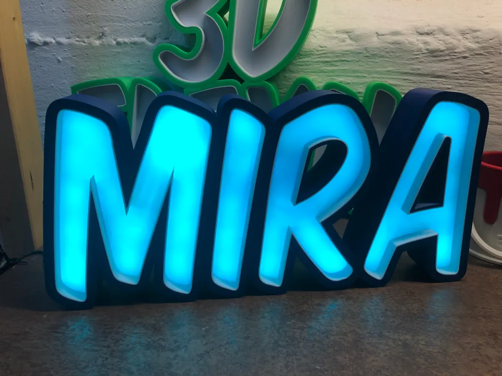 Namenslampe Lightbox Mira Letters by Flexn-3D - MakerWorld