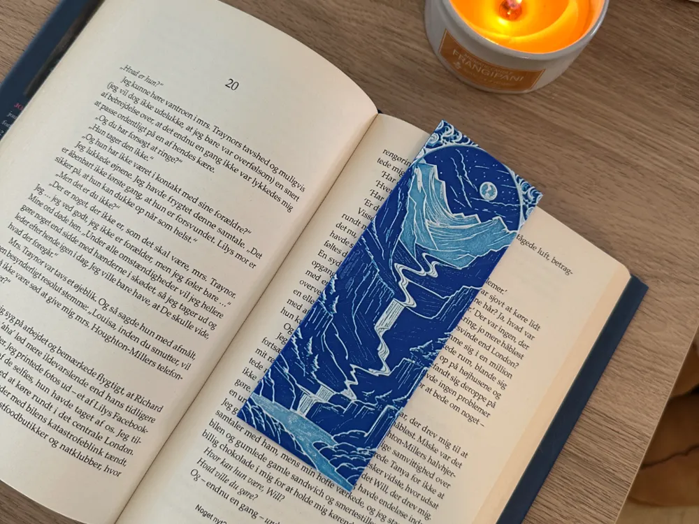 Winter Bookmark - Mountain River - Free 3D Print Model - MakerWorld