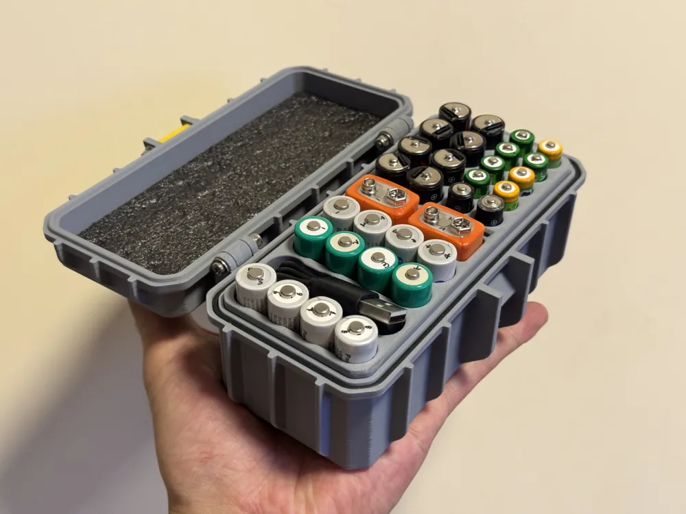 Essential household battery storage case for AA, LR6, AAA, LR03, 6LR61 ...