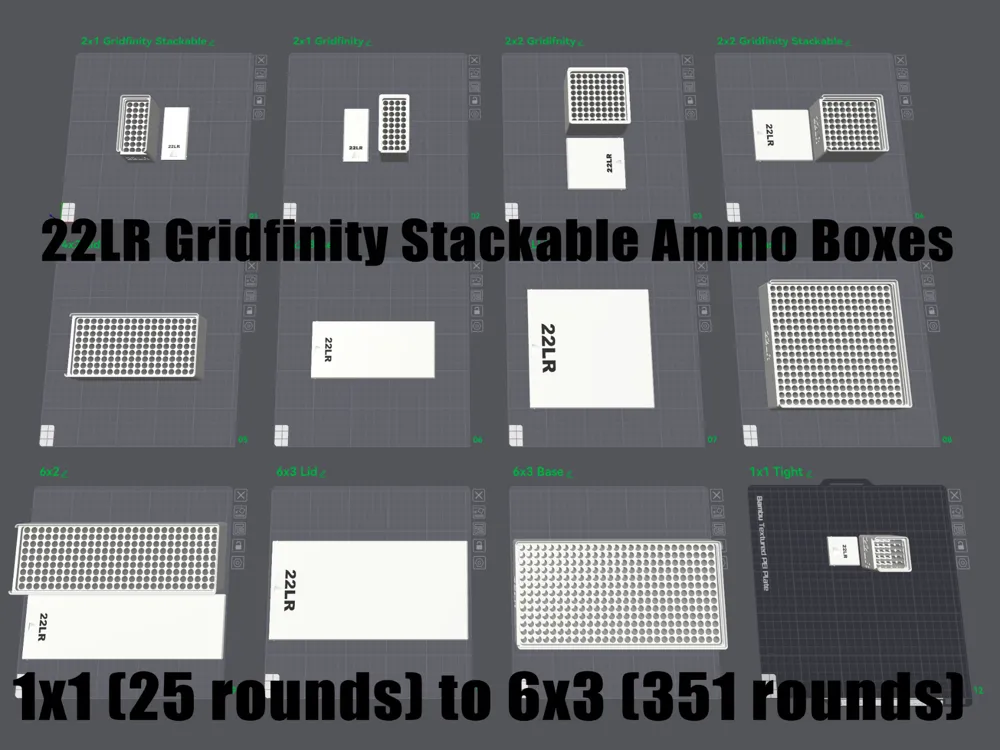 22LR Gridfinity Compatible Ammo Storage Boxes by We Be Printin' MakerWorld: Download Free 3D Models