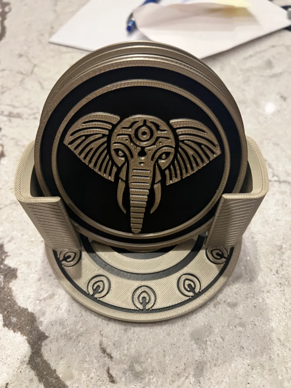 Elephant Coasters and Holder by DCprint - MakerWorld