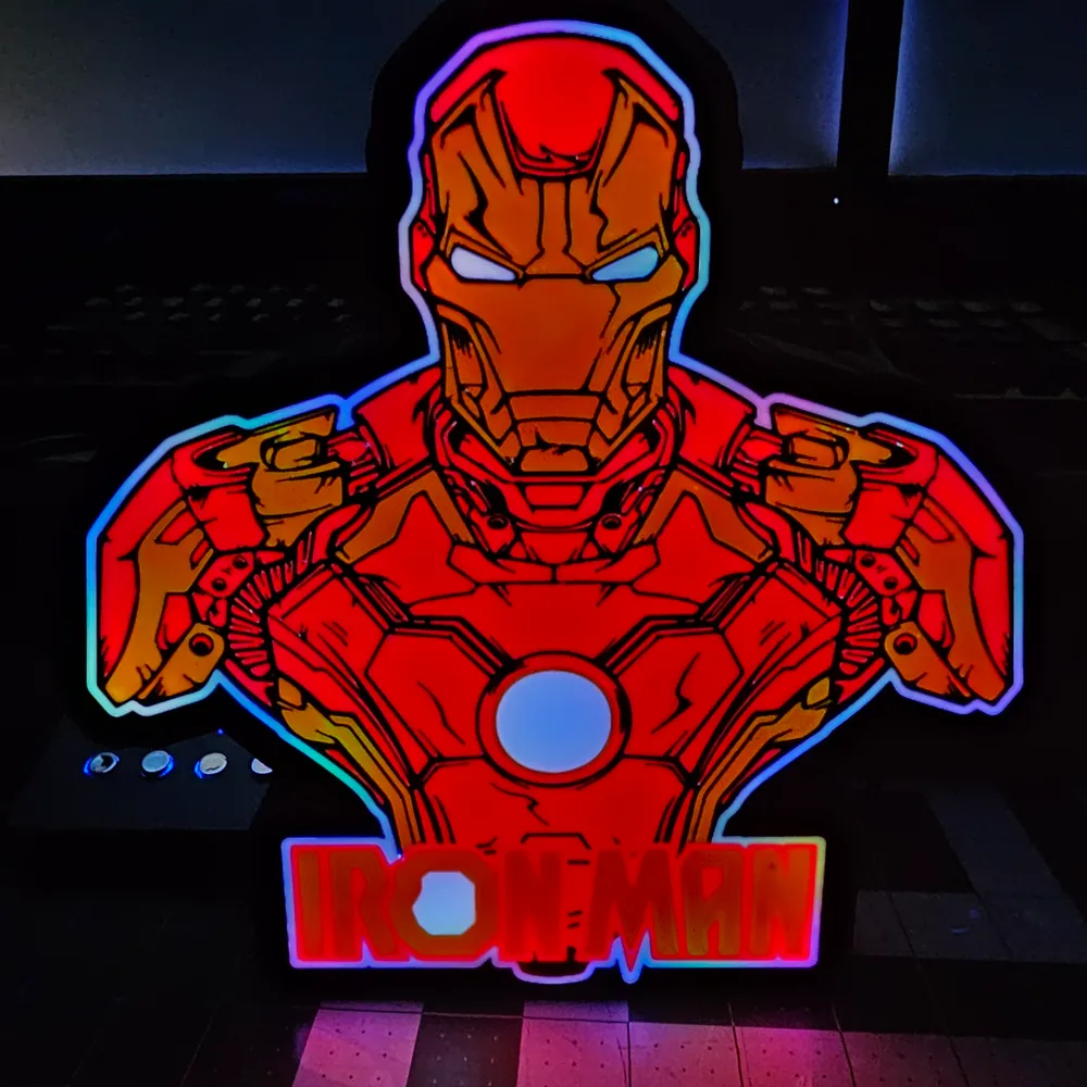 Iron Man Lightbox by BBougie3D - MakerWorld