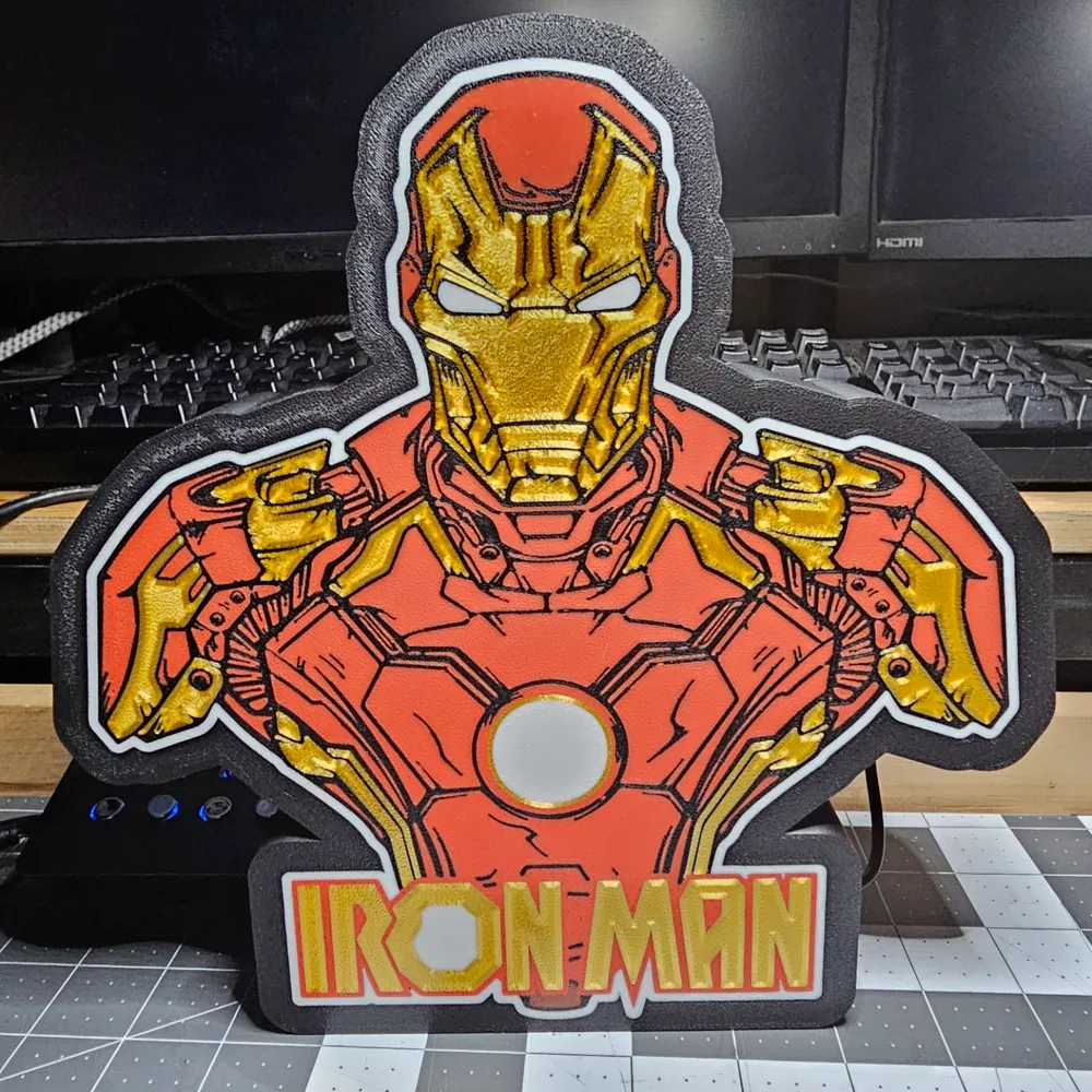 Iron Man Lightbox by BBougie3D - MakerWorld