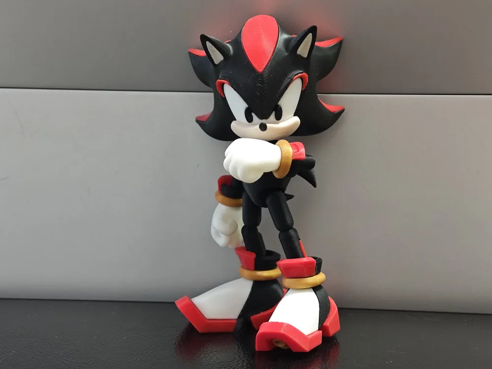 Shadow from Sonic the Hedgehog, printed with color-separated parts, no ...