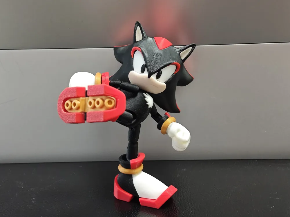 Shadow from Sonic the Hedgehog, printed with color-separated parts, no ...