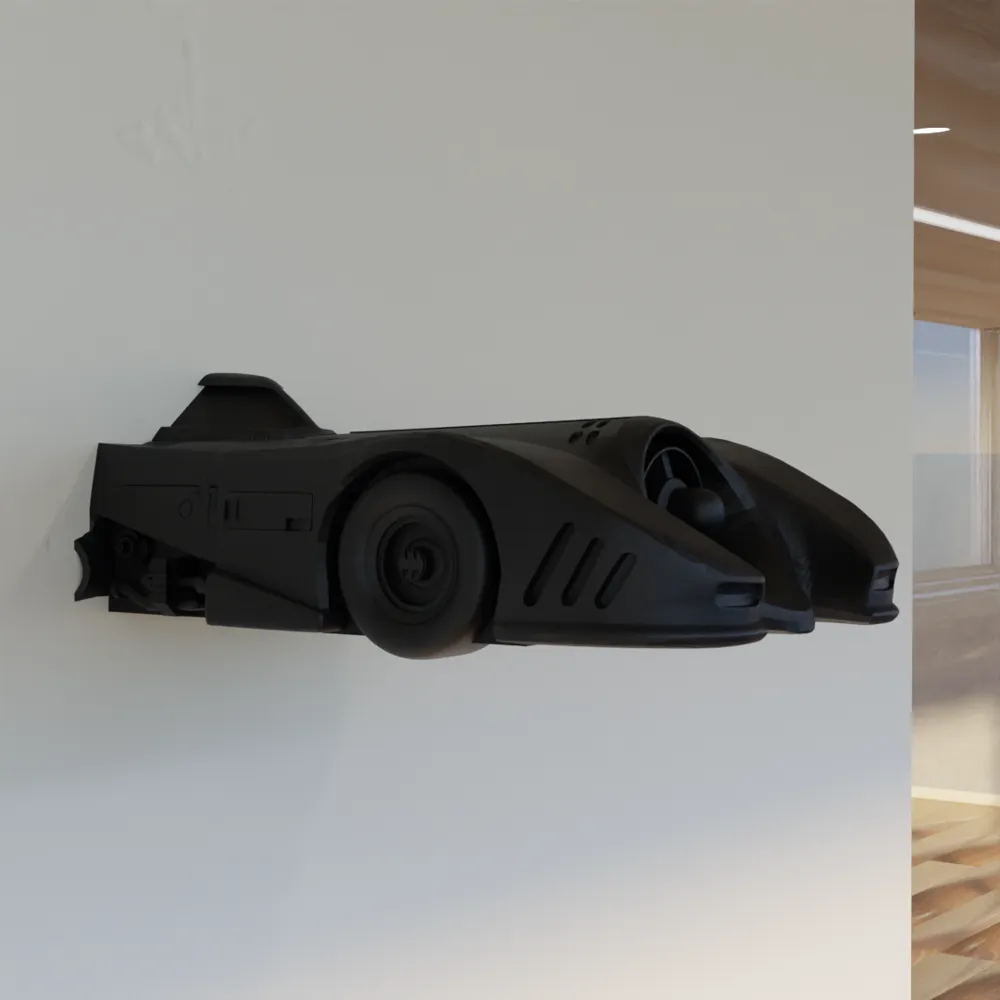 Batmobile Wall Art - Front View - Free 3D Print Model - MakerWorld