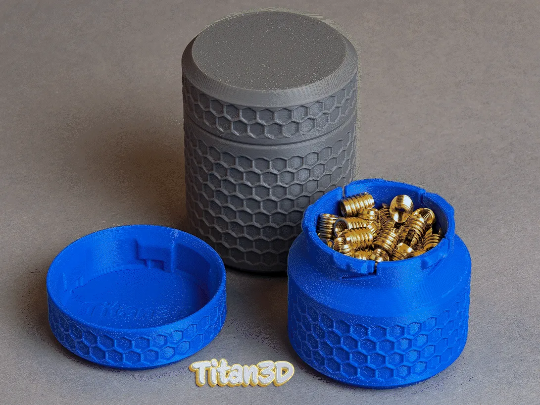 Twist Lock Container with Honeycomb Pattern - Free 3D Print Model ...