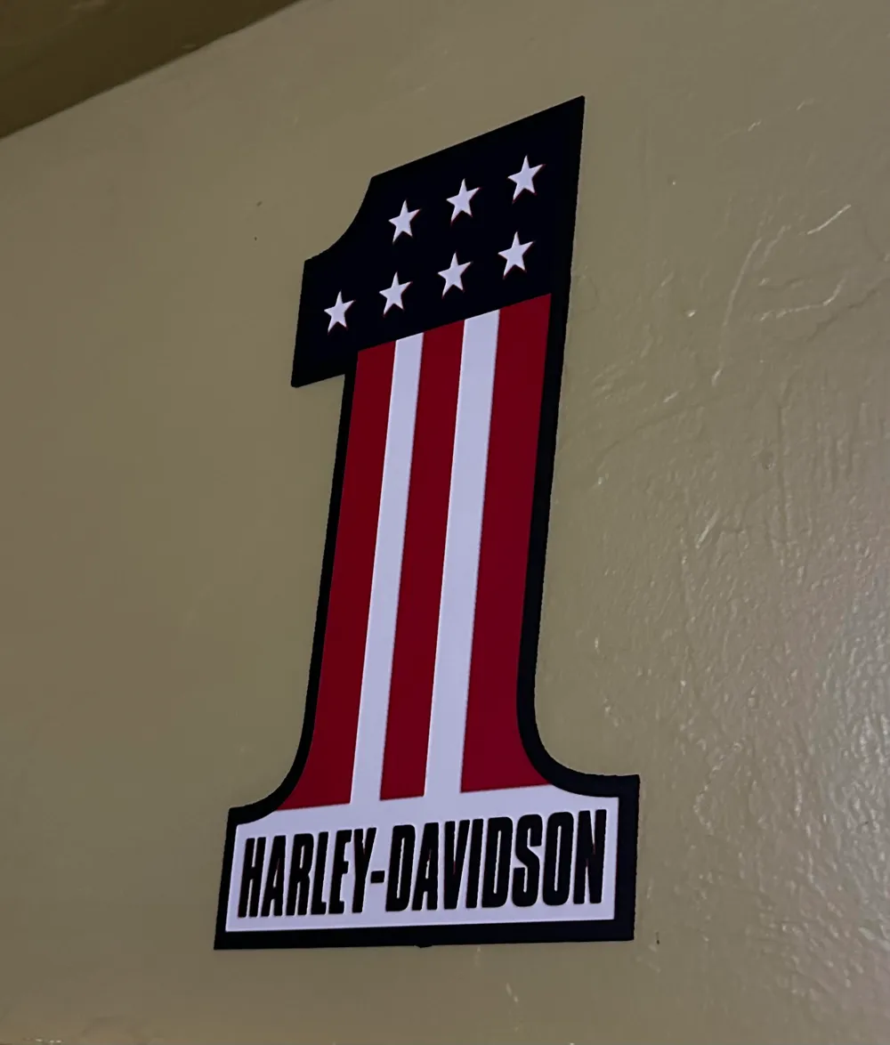 Harley Davidson 1 Logo 4 color wall patch by ChainsawGraphics - MakerWorld