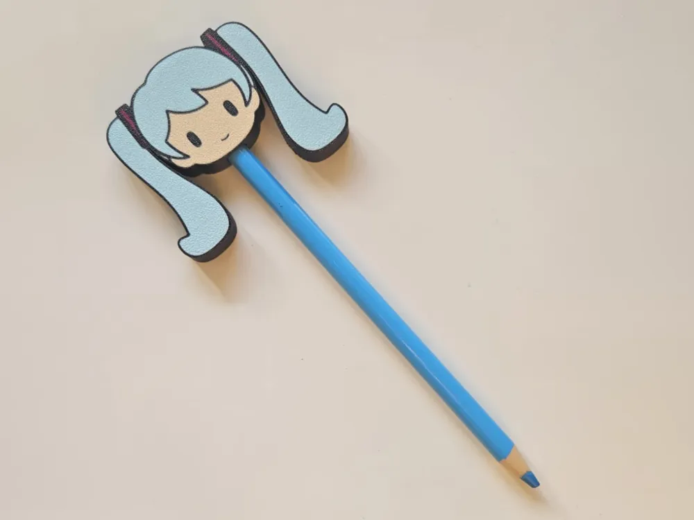 Hatsune Miku pen ornament - Free 3D Print Model - MakerWorld