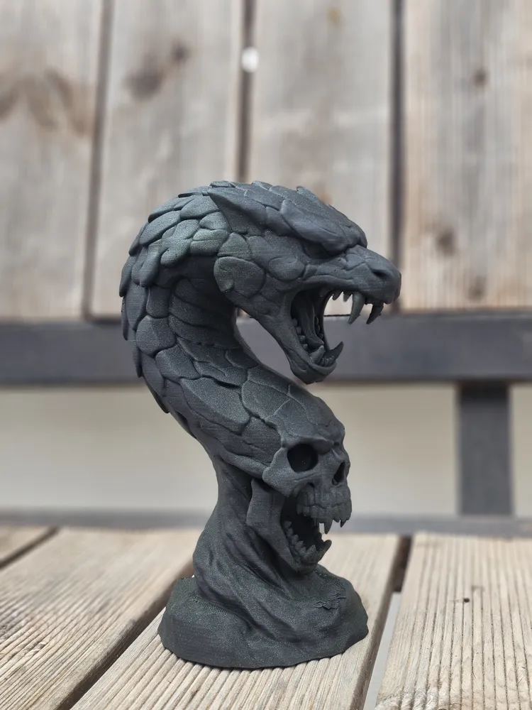 The Corrupted Snake – Dark Fantasy Snake Bust - Free 3D Print Model ...