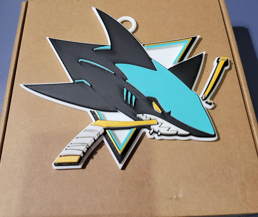 SAN JOSE SHARKS 3D Logo 180mm series by mercadogarzas - MakerWorld