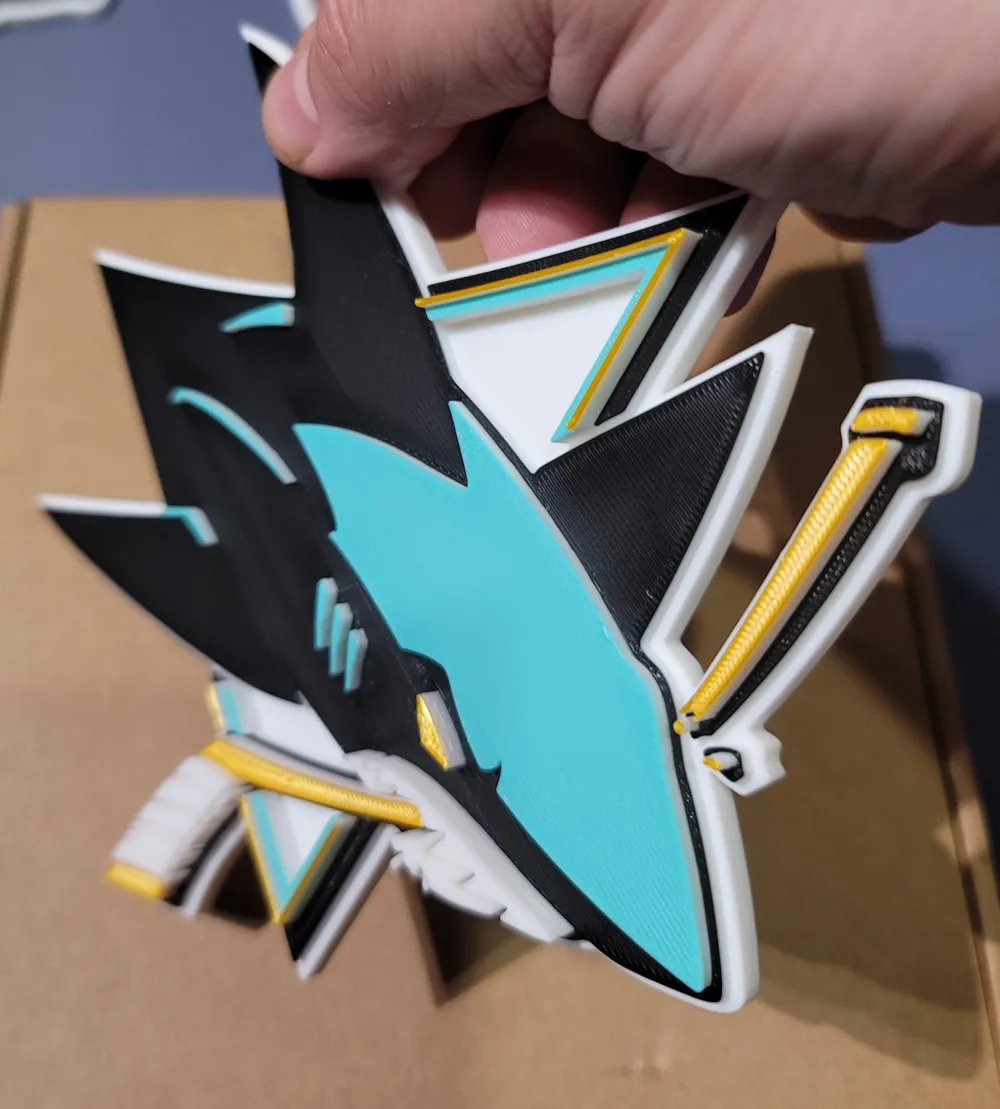 SAN JOSE SHARKS 3D Logo 180mm series - Free 3D Print Model - MakerWorld