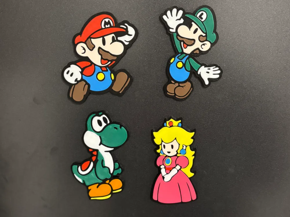 H2C (6-8 colors) Chibi Super Mario Characters Fridge Magnets - Mario ...