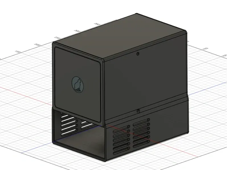 Mini NAS chassis compatible with the Embed N100 mini PC, featuring four 3.5-inch hard drive bays ...