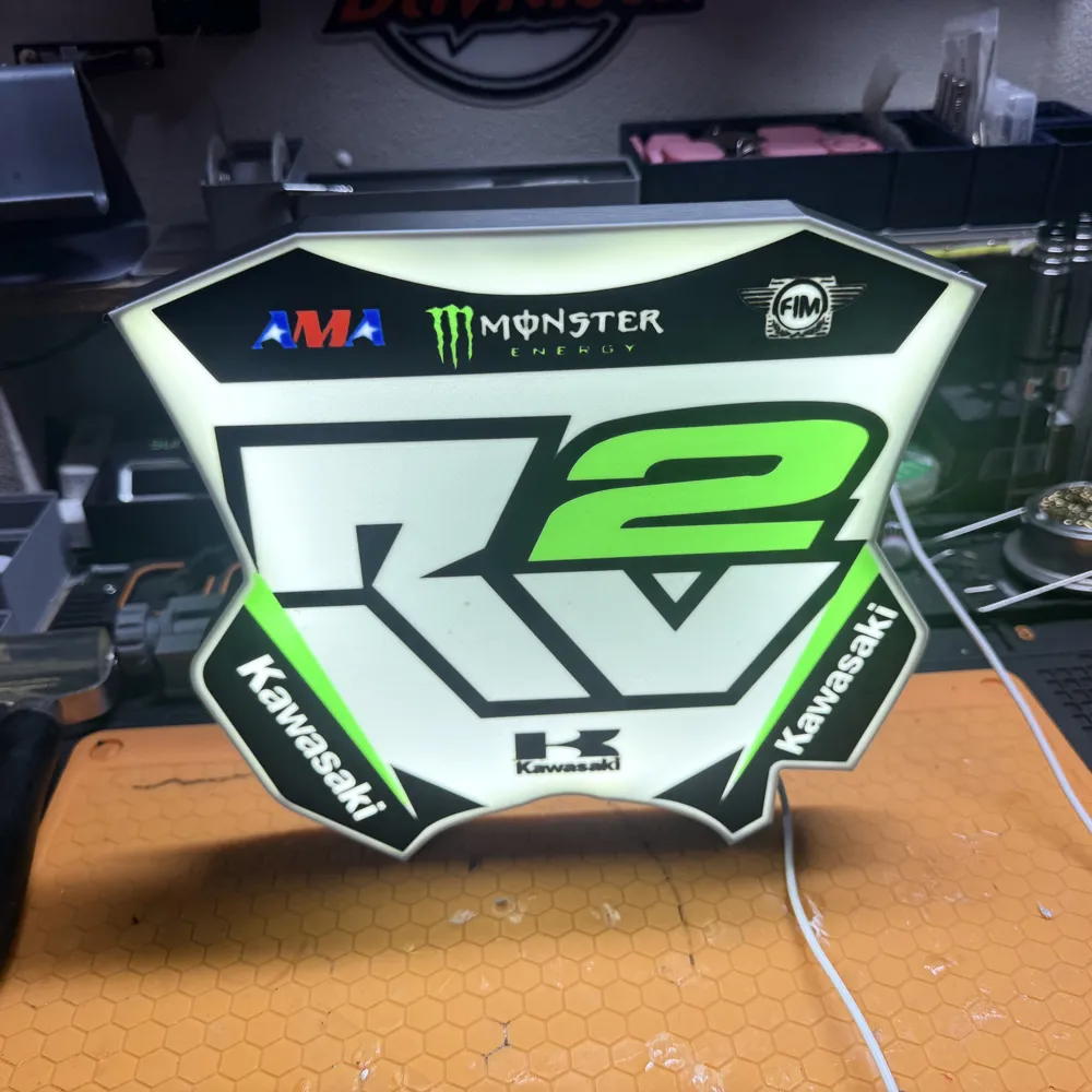Ryan Villopoto RV2 motocross number plate lightbox - Free 3D Print ...