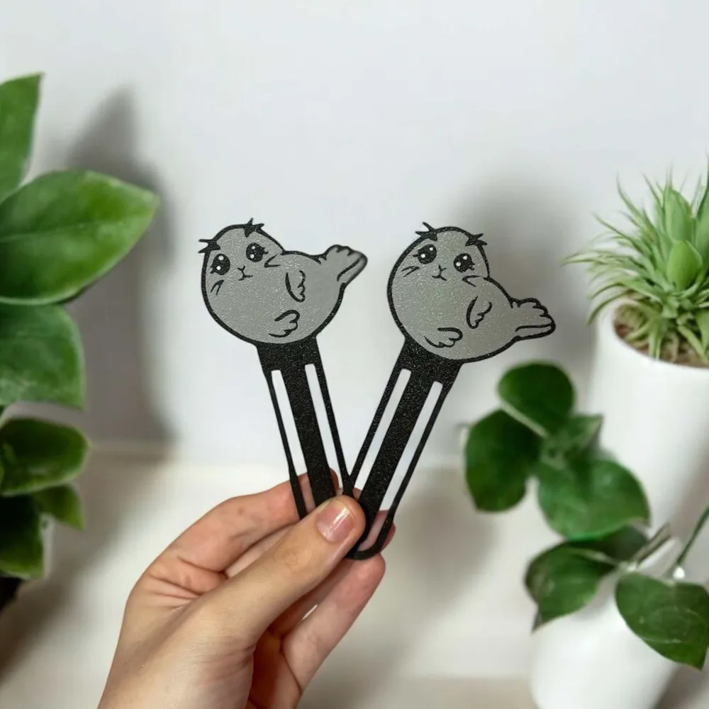 Seal Chibi Art Bookmark Kawaii 2D Handmade Art by 3DNickNacs - MakerWorld