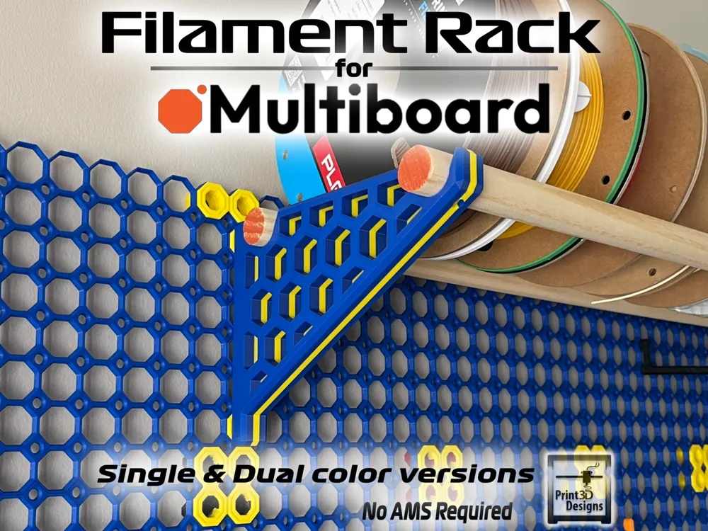 Filament Rack for Multiboard - (Heavy Duty) Remixed by PRINT3D DESIGNS ...