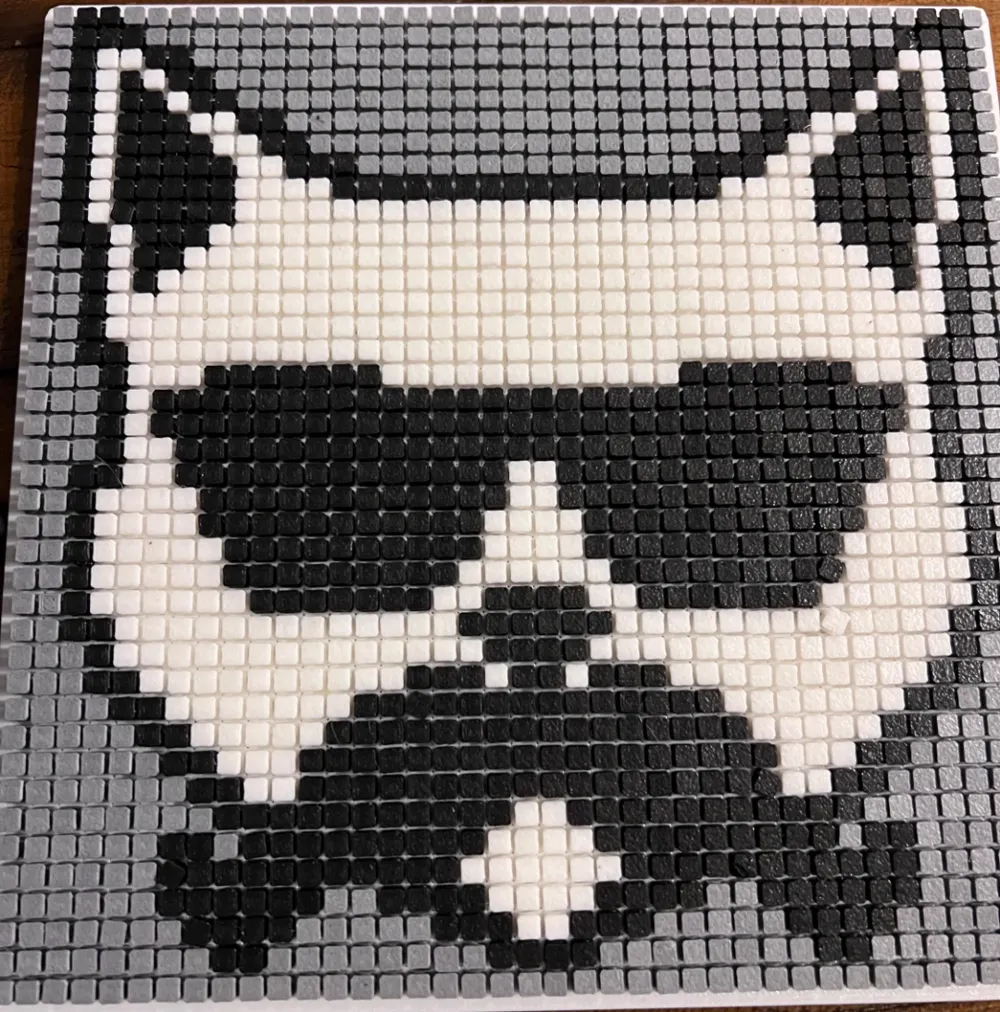 Mustache Cat Pixel Puzzle by Pixleit3d - MakerWorld