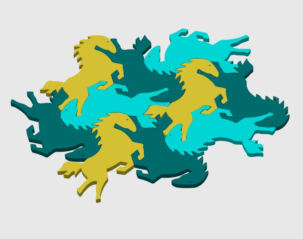 Tessellation: Horses - Free 3D Print Model - MakerWorld