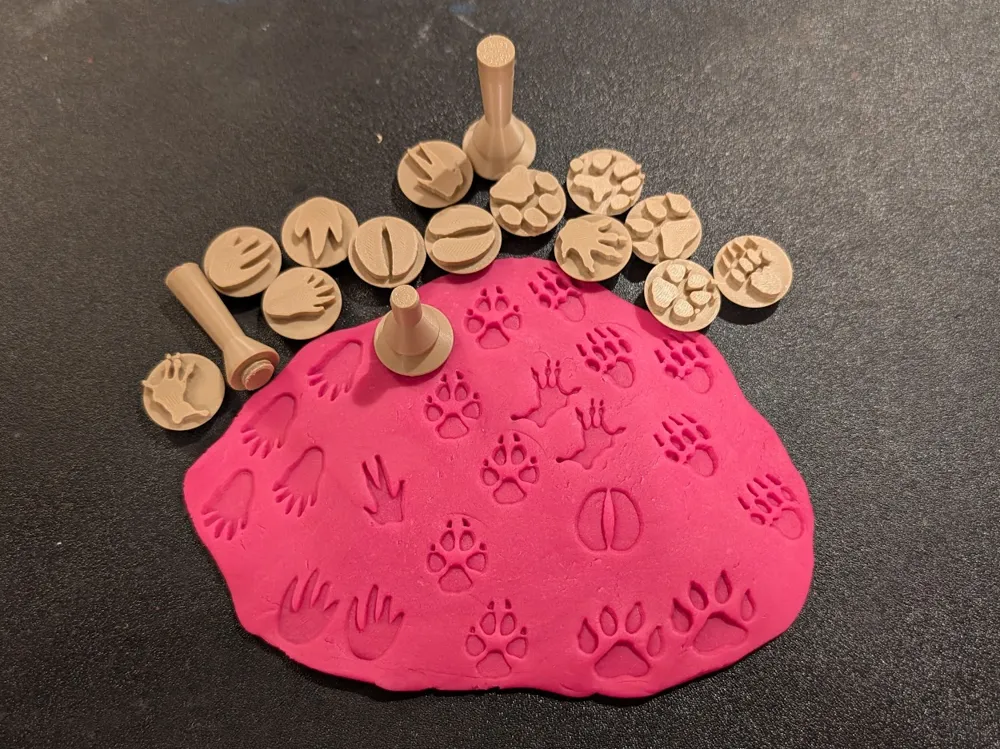 Animal footprint stamps for Play-doh or clay - Free 3D Print Model ...