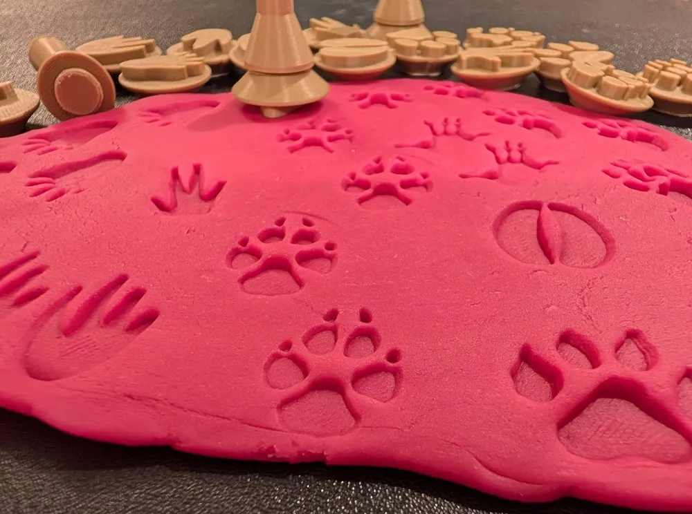 Animal footprint stamps for Play-doh or clay - Free 3D Print Model ...
