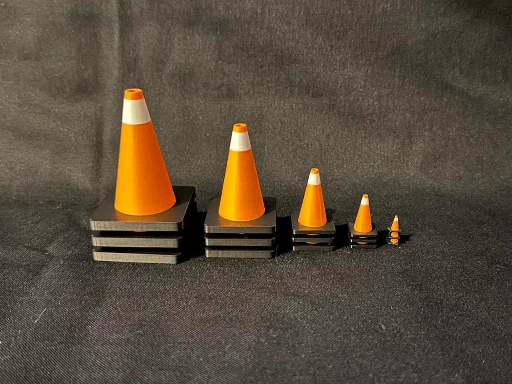 Scale Model Road Cones - RC Racing - 5 Sizes by BATTCAVE MakerWorld ...