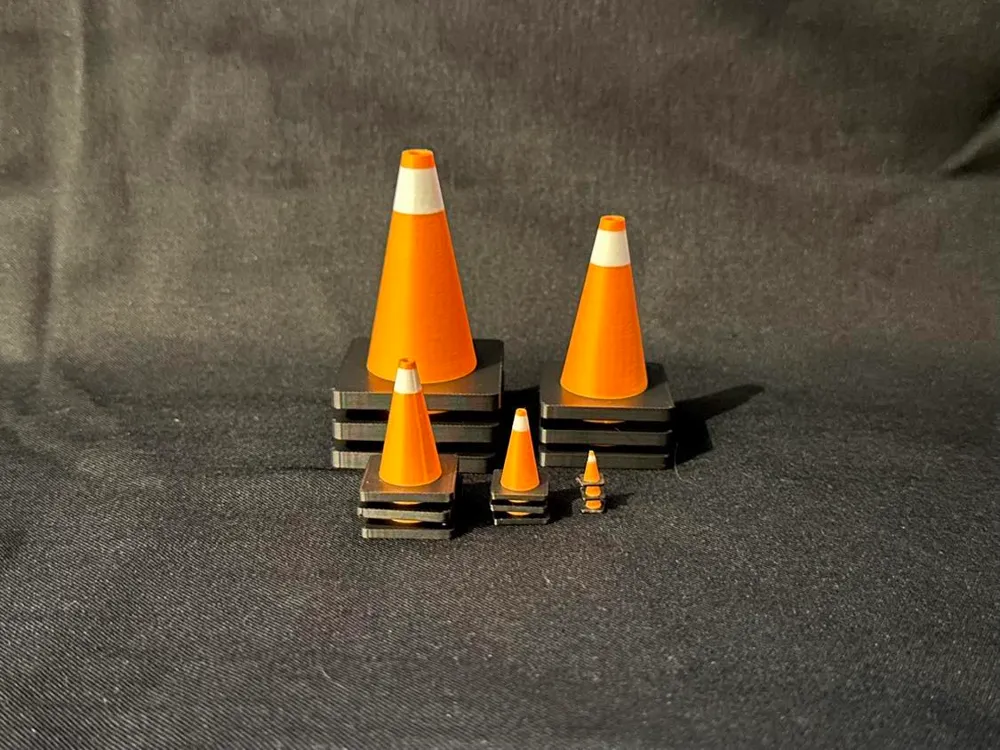 Scale Model Road Cones - RC Racing - 5 Sizes by BATTCAVE MakerWorld ...