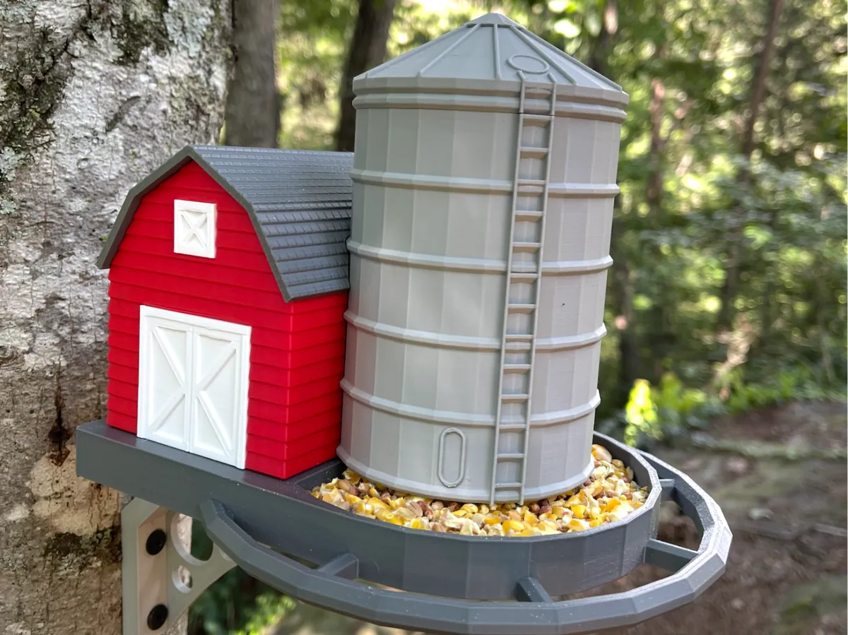 Barn and Silo Bird Feeder - Free 3D Print Model - MakerWorld