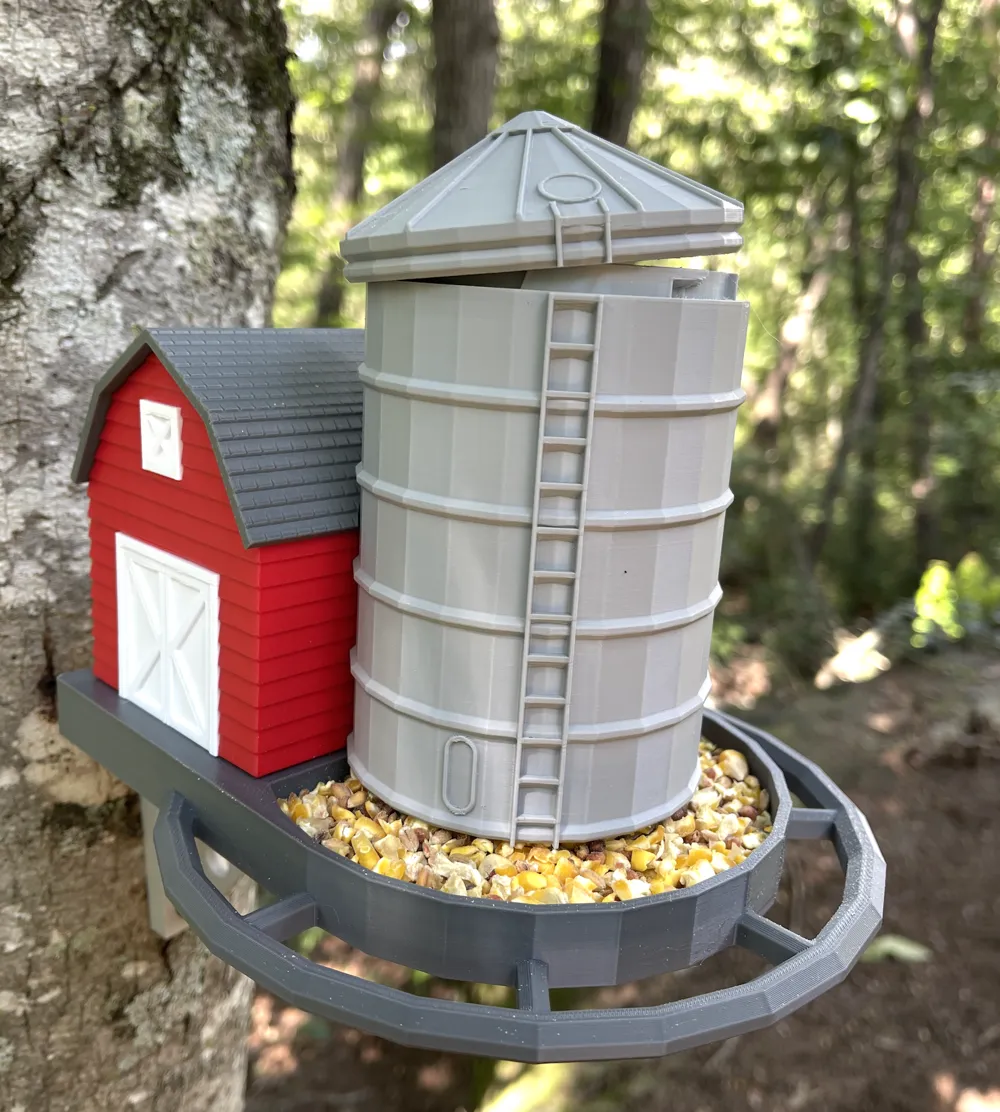 Barn and Silo Bird Feeder - Free 3D Print Model - MakerWorld