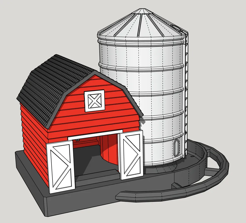 Barn and Silo Bird Feeder - Free 3D Print Model - MakerWorld