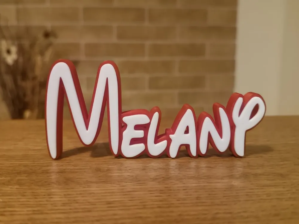 Melany Name Disney Font - Free 3D Print Model - MakerWorld