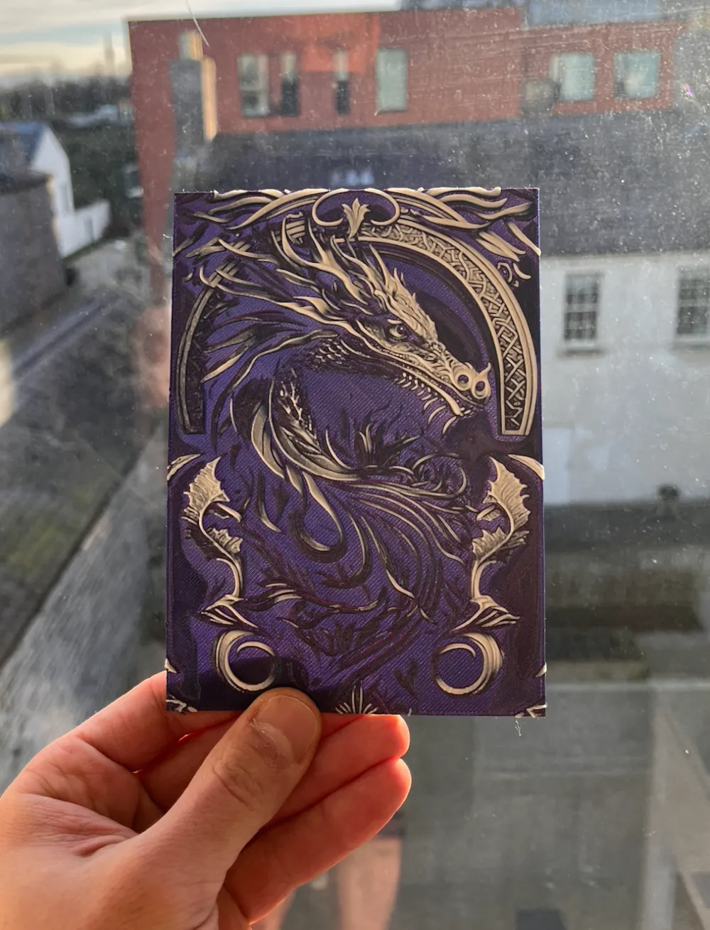 Dragon Hueforge | Black & White by Wall_Art_3D - MakerWorld