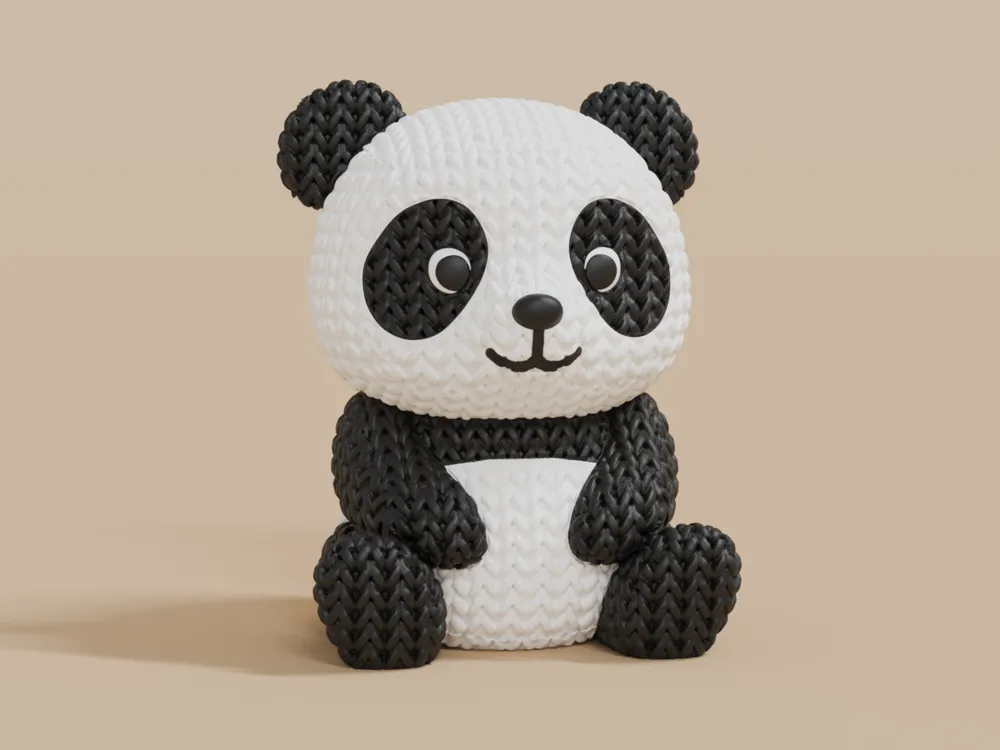 Knitted Panda - Free 3D Print Model - MakerWorld