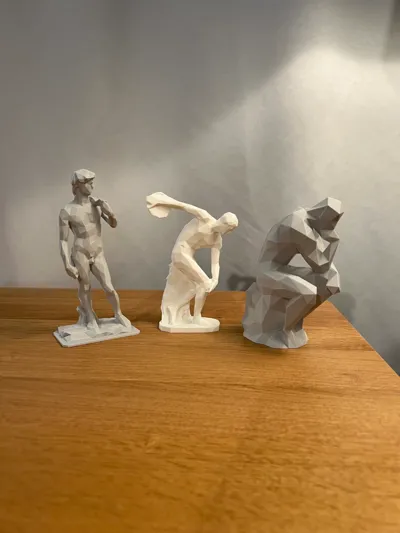 Low Poly Thinker Statue by fifindr MakerWorld: Download Free 3D Models