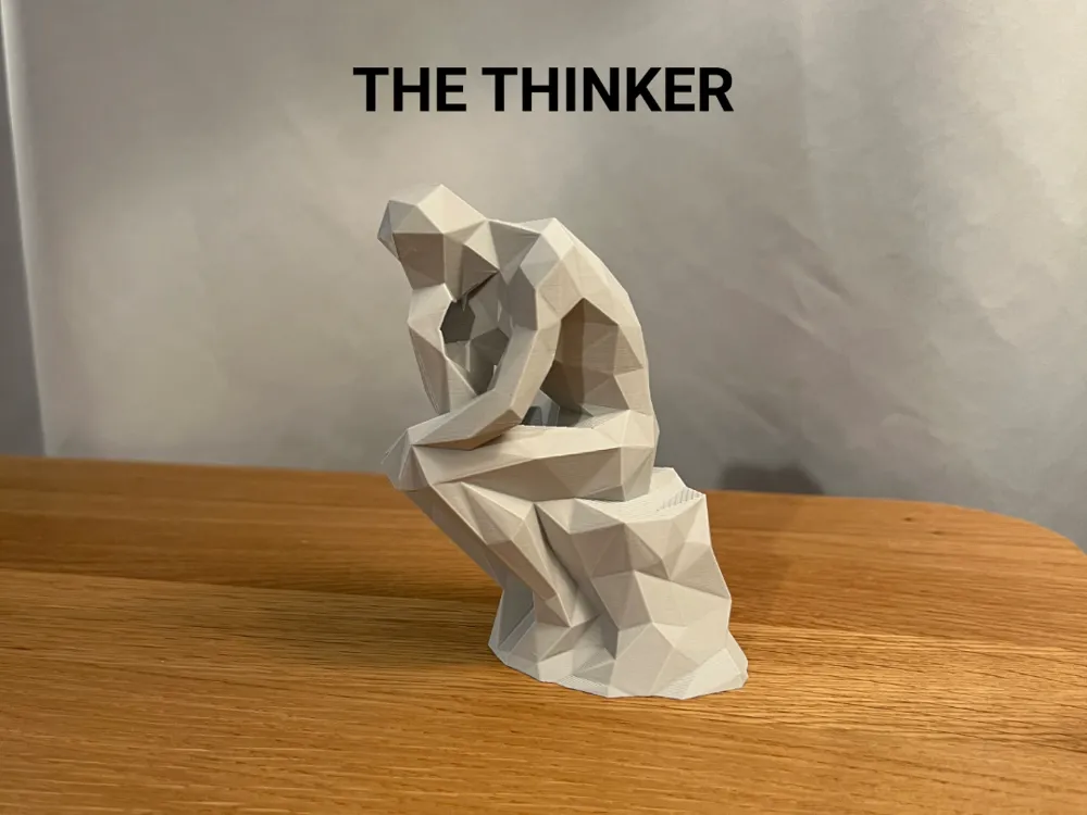 Low Poly Thinker Statue by fifindr - MakerWorld