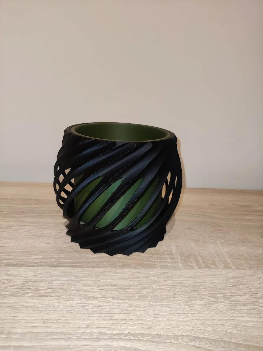 See-Through Swirl Flower Pot by ShazzleCreates - MakerWorld