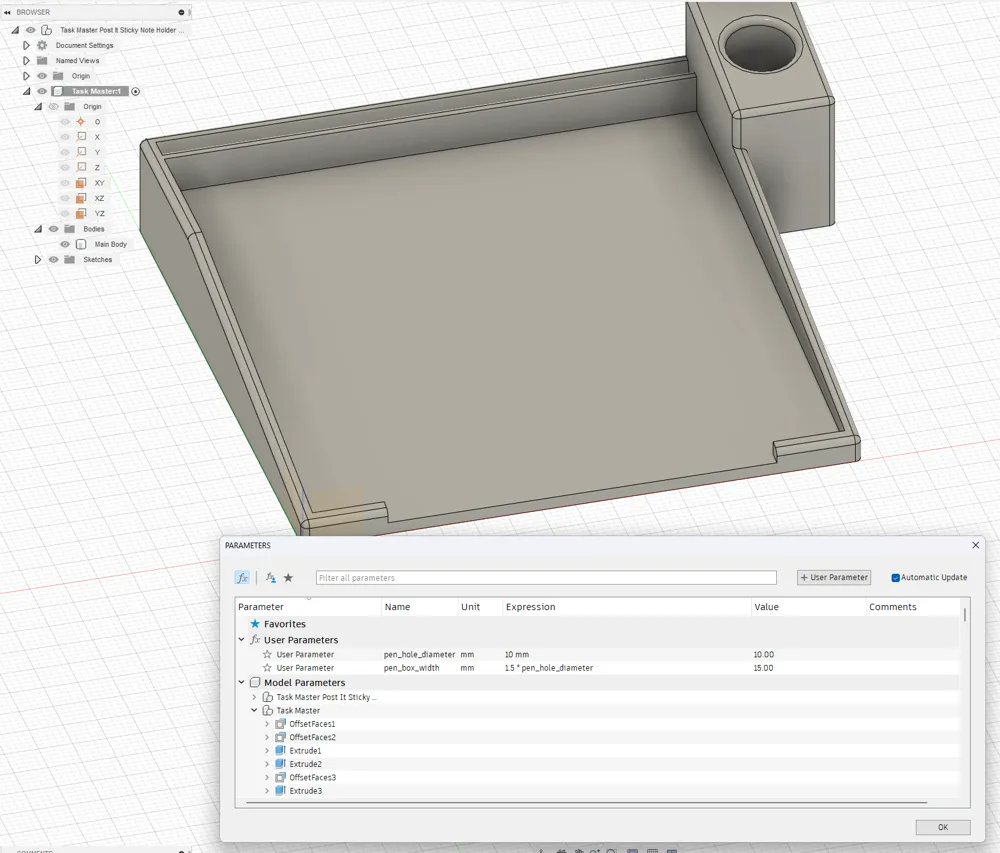 Task Master Post It Sticky Note Holder Parametric by killthrash ...