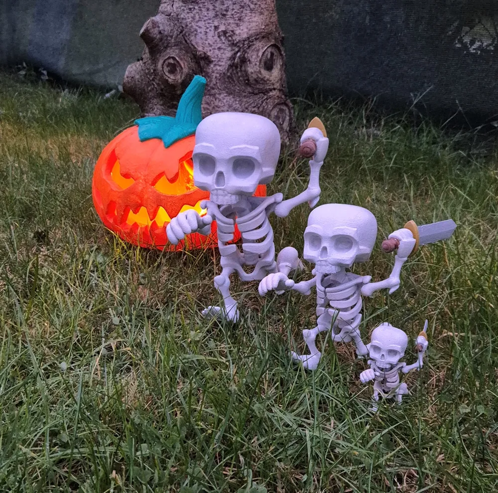 Spooky Halloween Skeleton Warrior on the run - set - Free 3D Print ...