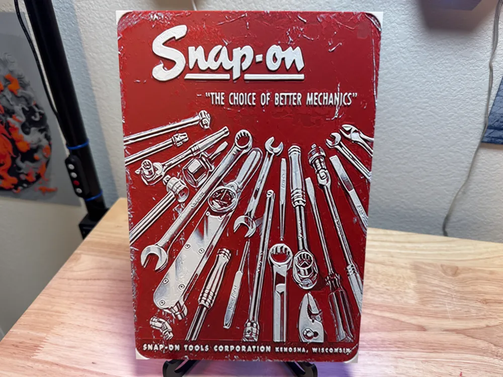 Vintage Snap-On Tool Sign Hueforge - Free 3D Print Model - MakerWorld