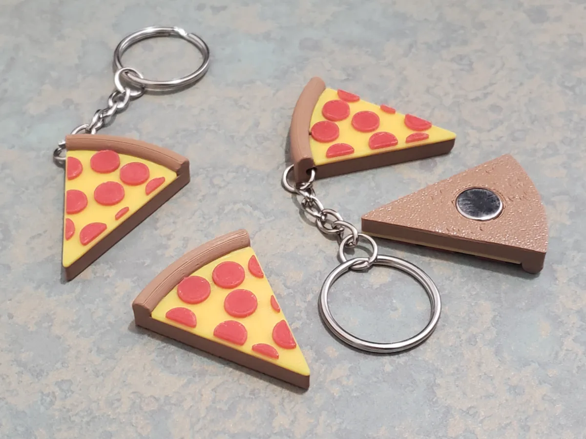 Pizza Fridge Magnet or Keychain - Free 3D Print Model - MakerWorld